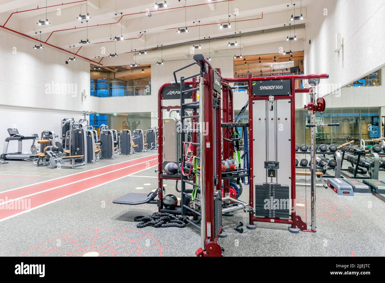 Bangkok, Thailand - May 02, 2017: Interior of The Atrium Club fitness ...