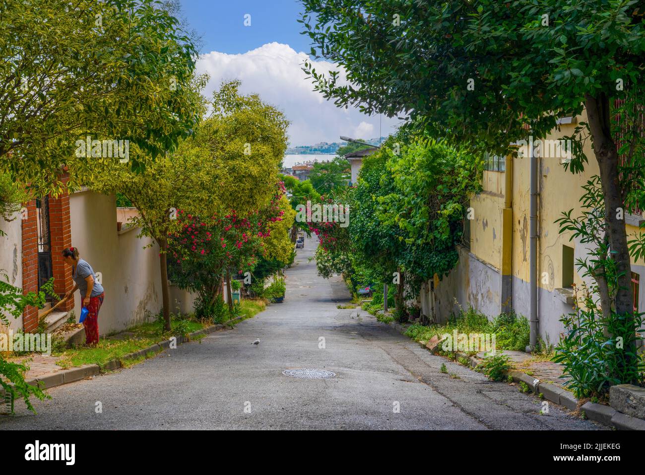Istanbul, Turkey - June 19 2022: Street view of Heybeliada or Heybeli ...