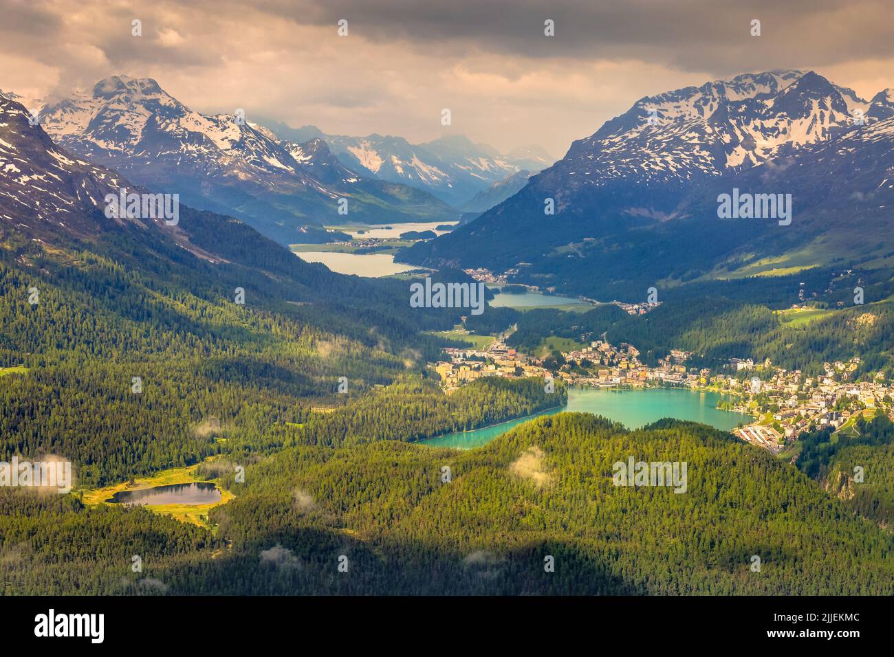 Above St. Moritz, Silvaplana And Maloja from Muottas Muragl, Engadine ...