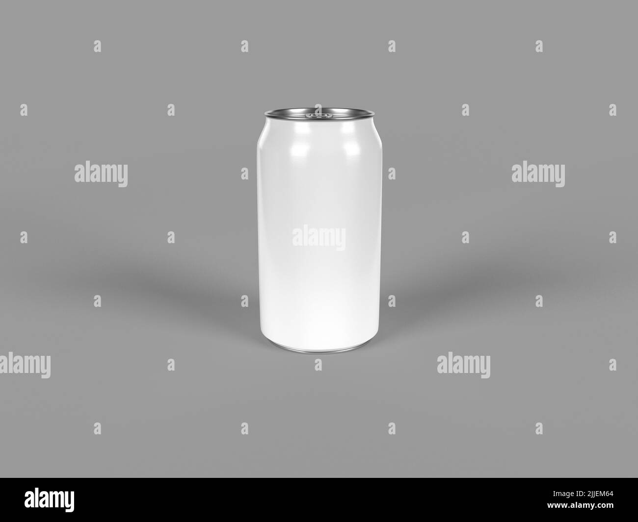 A 3d rendering illustration of the white soda can on a solid background ...