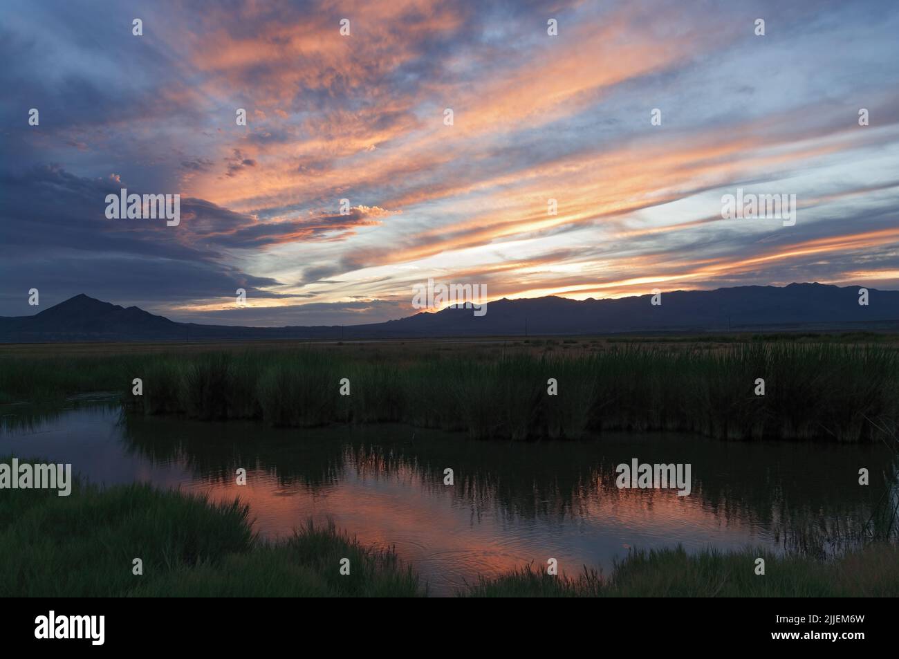 Landscape image taken after sunset showing beautiful clouds and ...