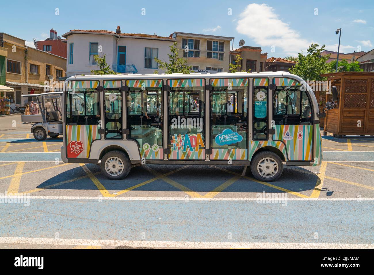 Istanbul, Turkey - June 19 2022: Electric public transport vehicle used ...
