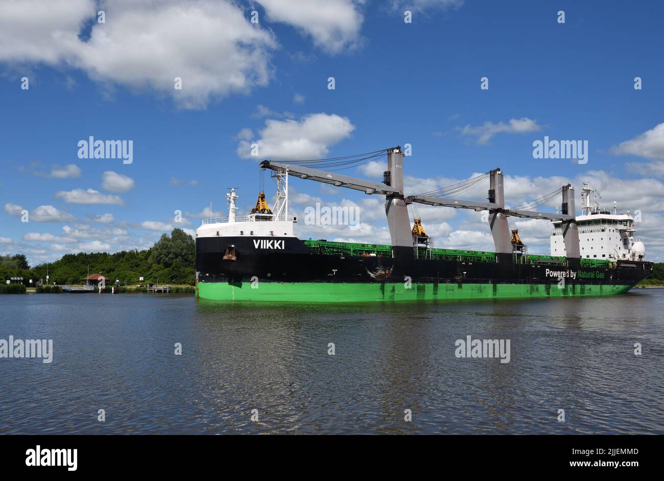 Cargo Ship In The Kiel Canal Stock Photo - Alamy