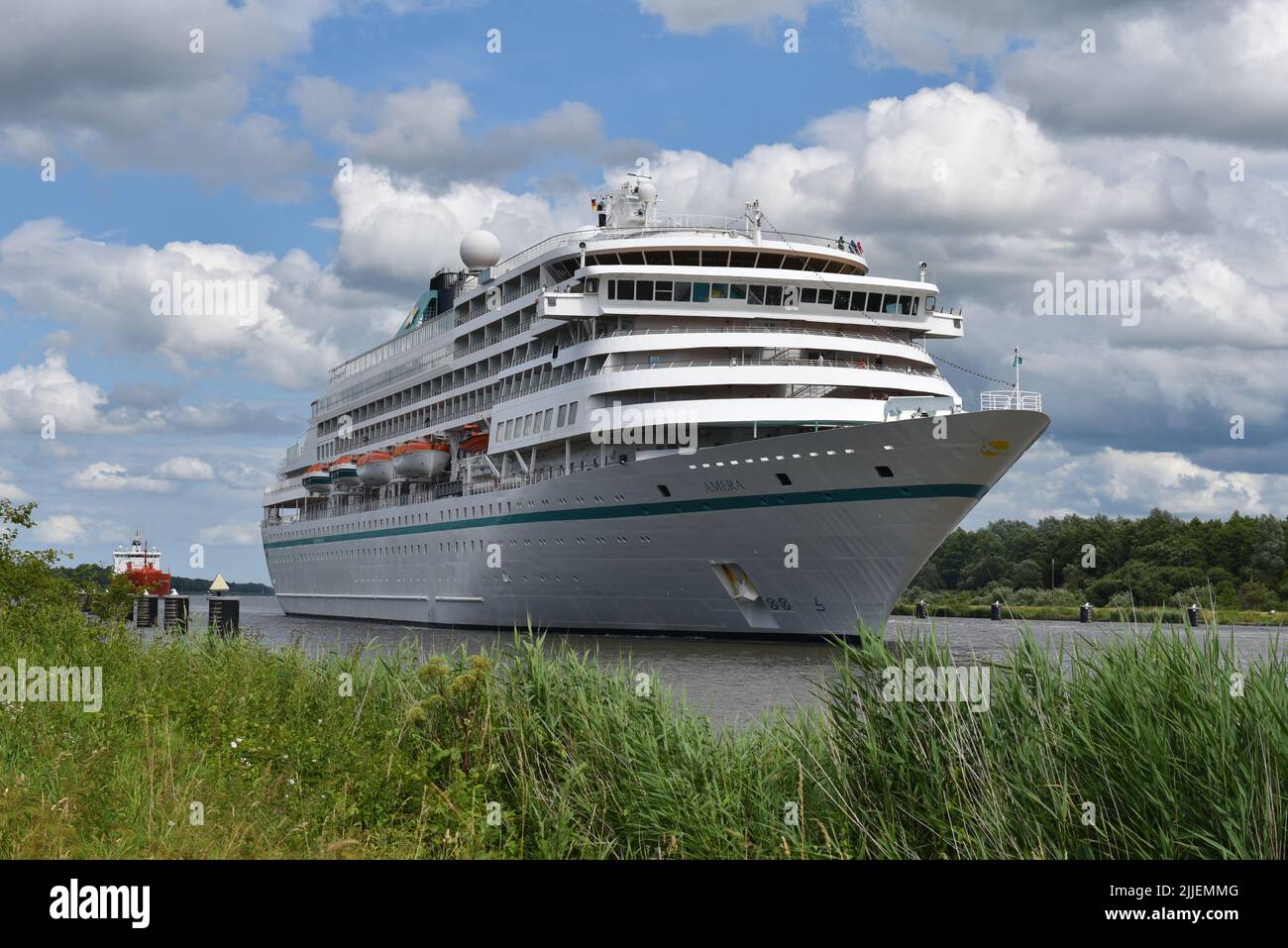 Cruise Ship Amera In The Kiel Canal Stock Photo - Alamy