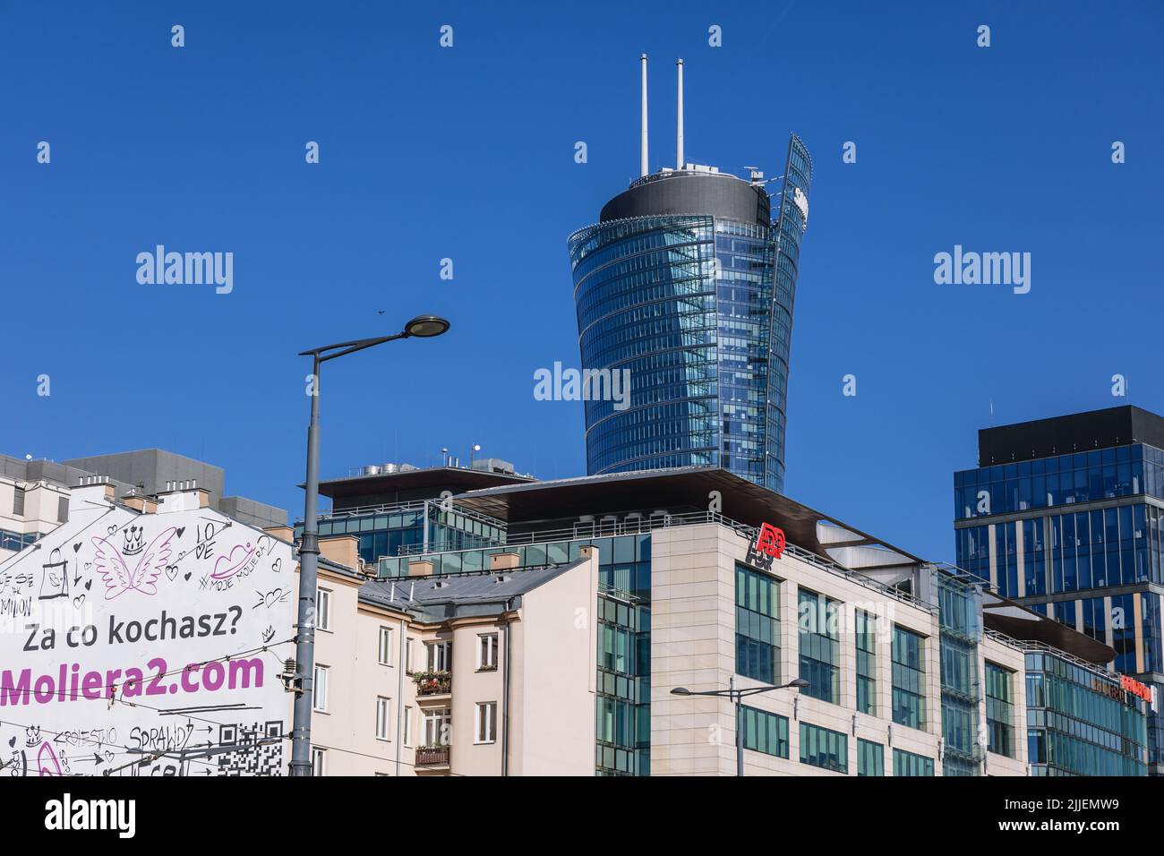 Warsaw Spire complex of office buildings in Warsaw, capital of Poland ...