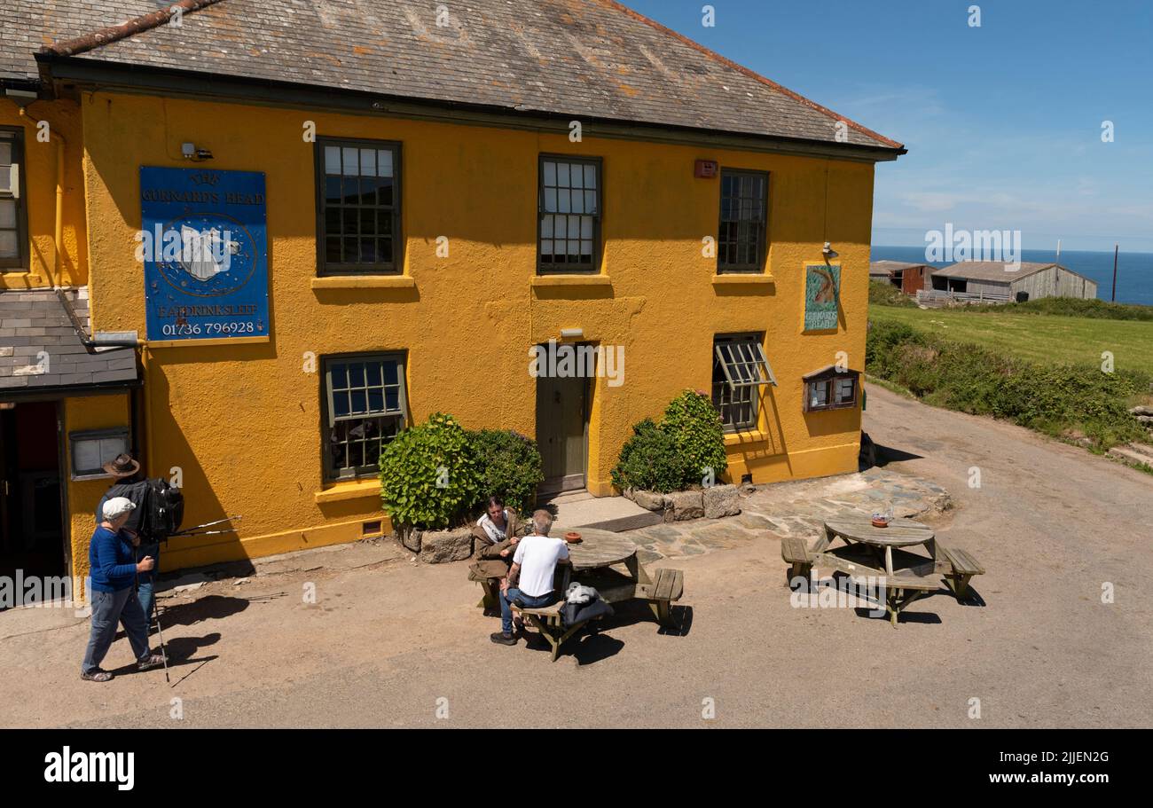 Zennor, St Ives, Cornwall, England, UK. 2022. Exterior view of an old ...