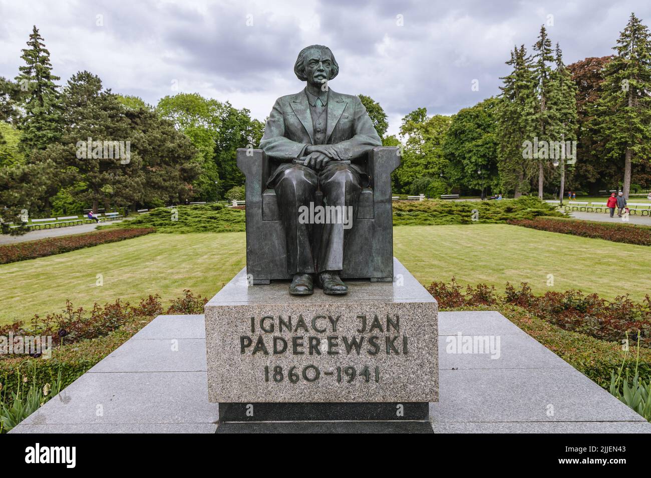 Polish pianist and composer Ignacy Jan Paderewski statue in Ujazdow ...