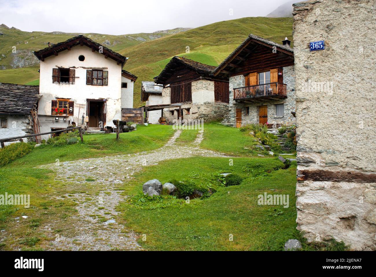 Heidi Village Grevasalvas, Switzerland, Grisons Stock Photo - Alamy