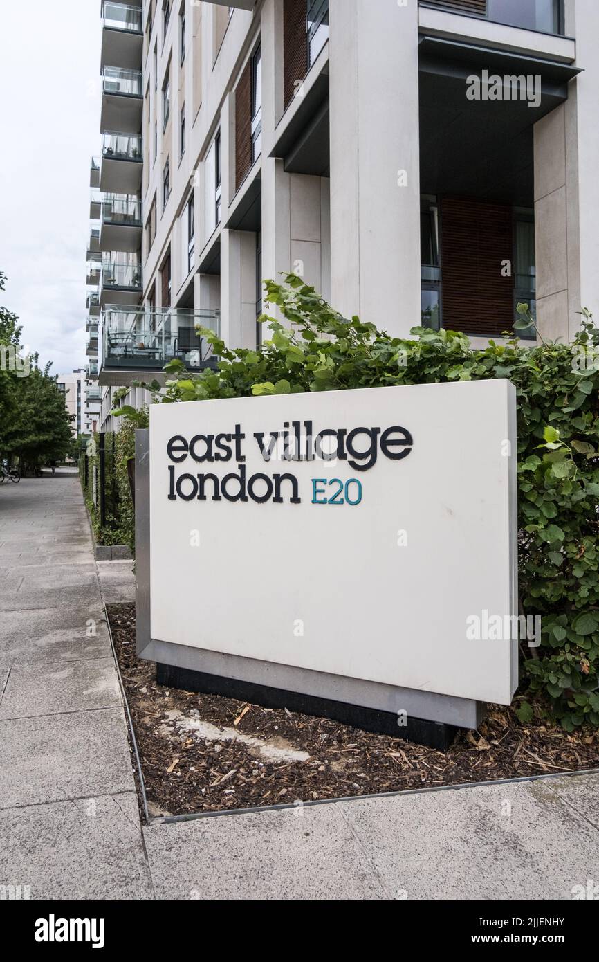 2012 athletes village sign hi-res stock photography and images - Alamy