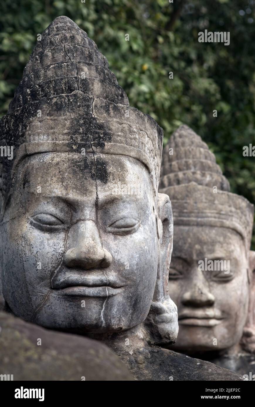 Temple Stone Sculptures At The Famous Angkor Wat Temple Near Siam Reap