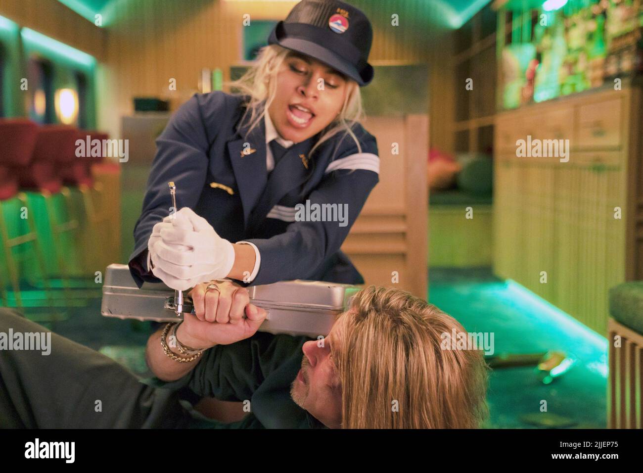 BULLET TRAIN, from top: Zazie Beetz, Brad Pitt, 2022. ph: Scott ...