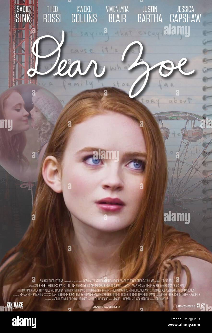 DEAR ZOE, poster, Sadie Sink (front and far left), Mckenzie Noel ...