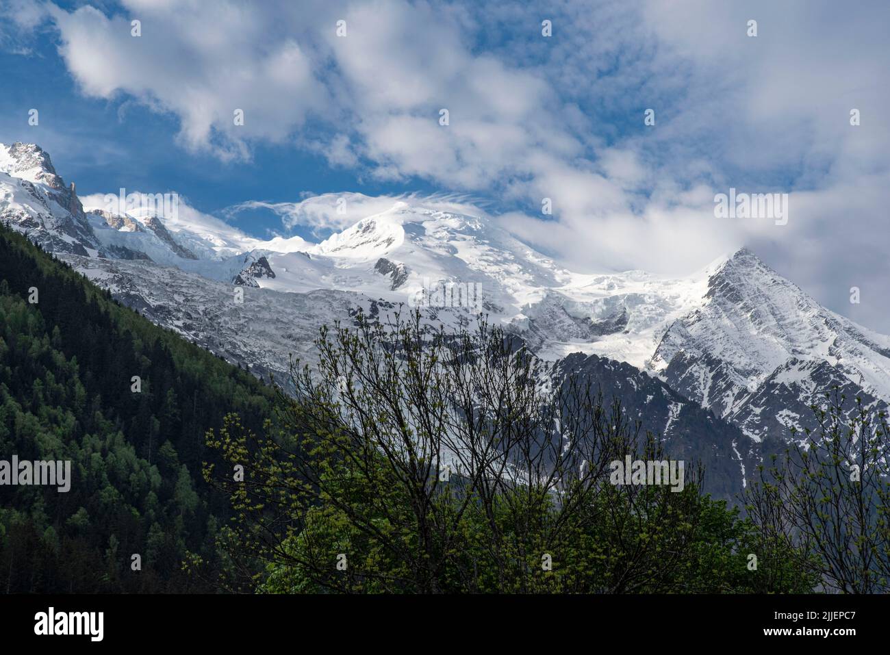 Landscape of the French Alps with the Mont Blanc Stock Photo - Alamy
