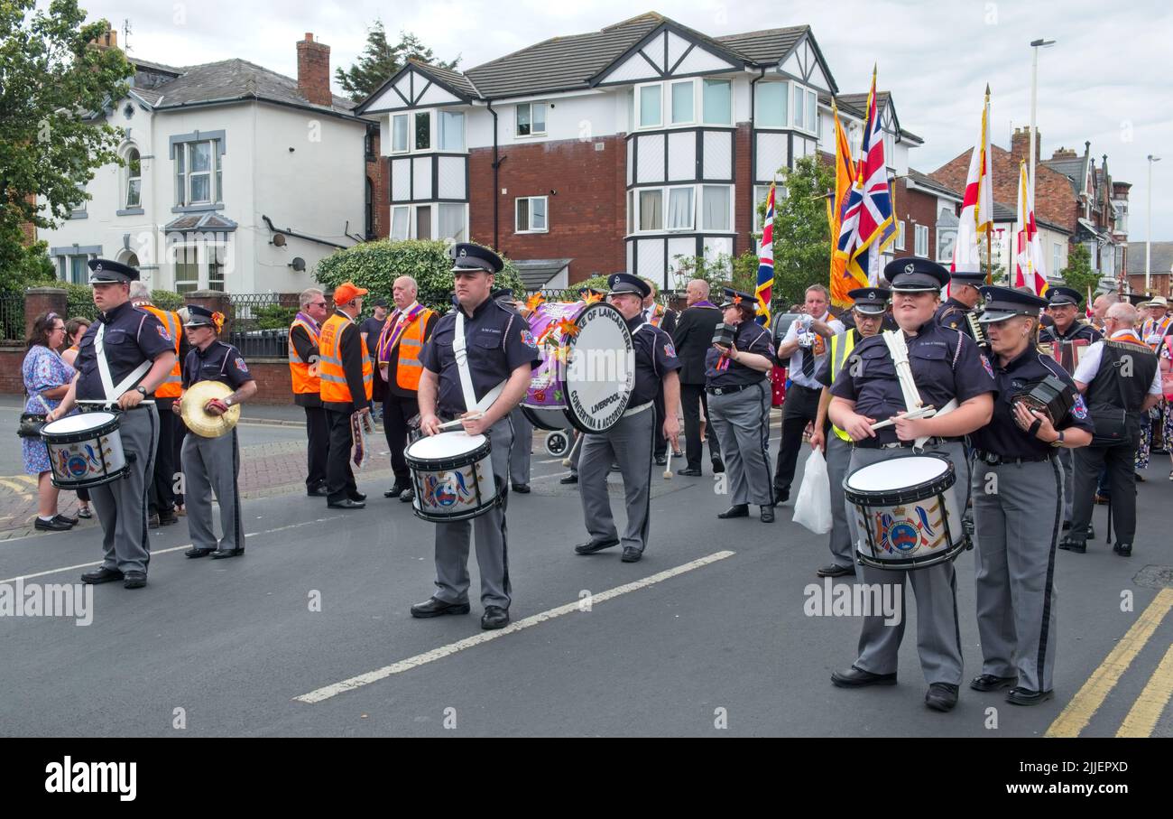 Duke of lancasters accordion band orange day parade 2th july hi-res ...