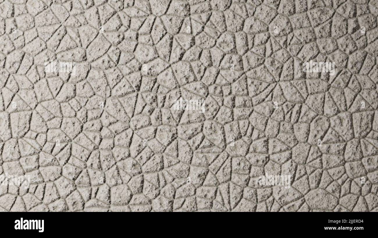 3D rendering. Stone floor divided by cracks and slabs. Stones texture ...