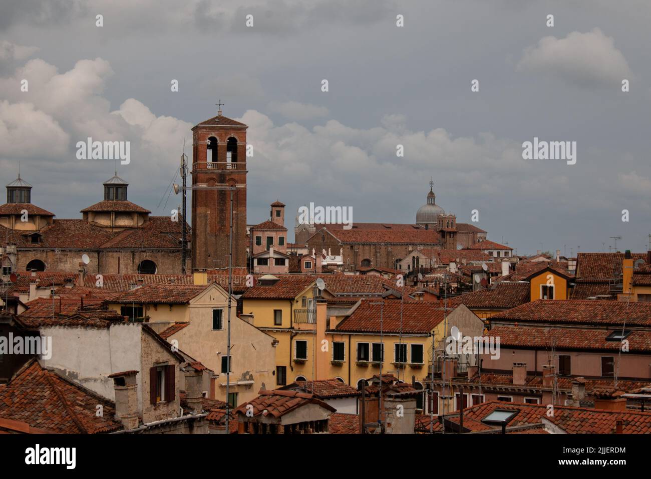 Roofs and churches of Venice, the view from Scala Contarini del Bovolo ...