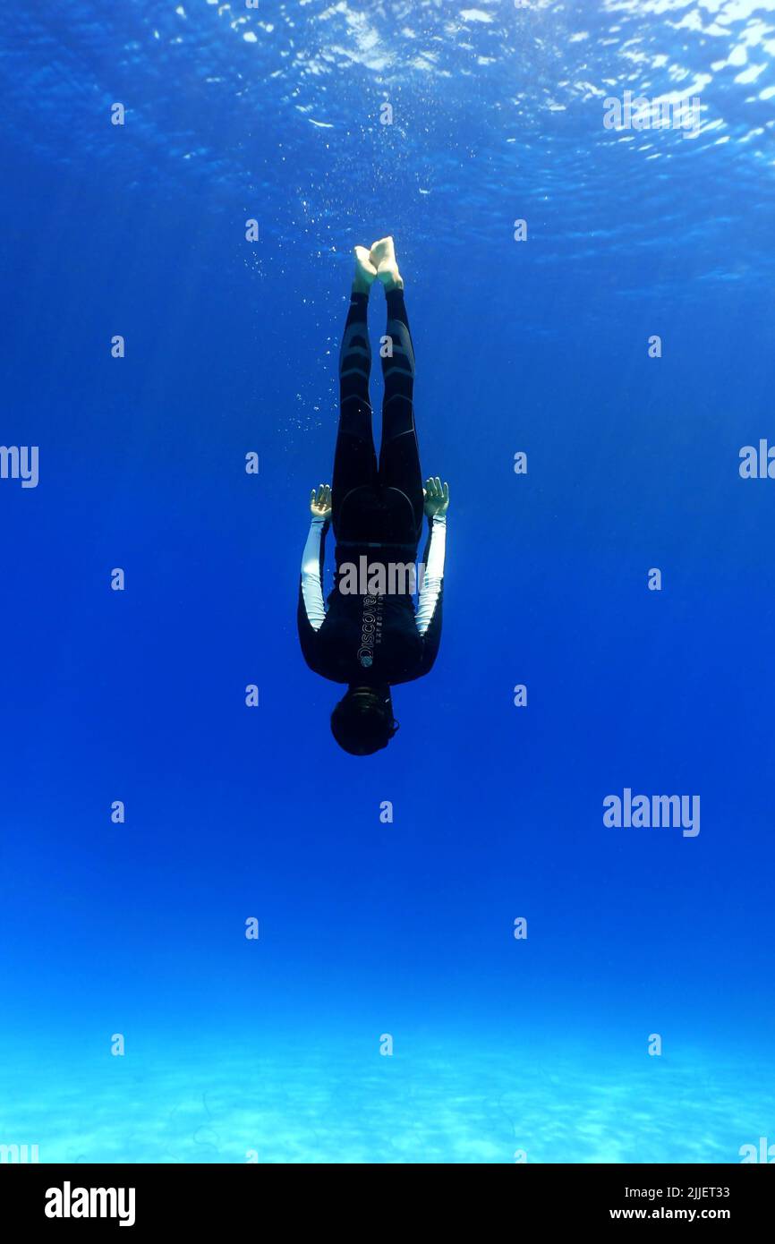 Vertical shot diver underwater hi-res stock photography and images - Alamy