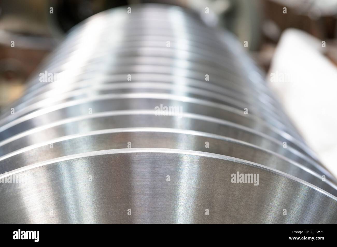 Spare parts concept. Close up metal parts of agricultural equipment ...