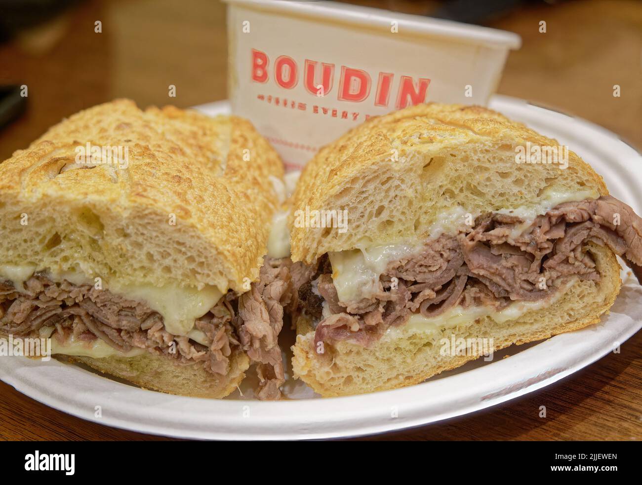 French Dip Sandwich at Boudin Bakery Stock Photo - Alamy