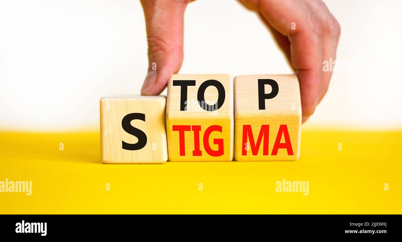 Stop stigma symbol. Concept words Stop stigma on wooden cubes ...
