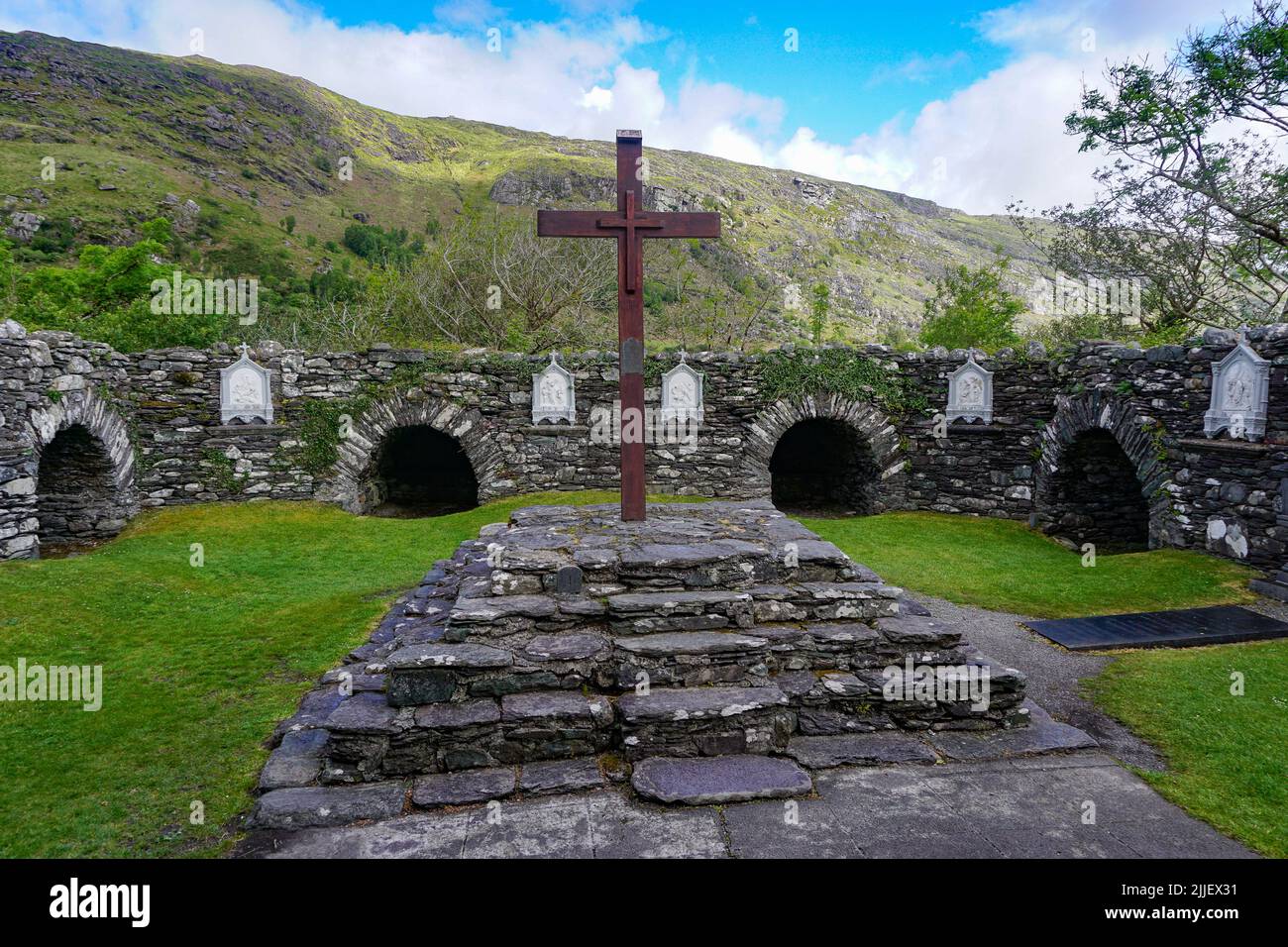 Gougane Barra, Co. Cork, Ireland: Ruins of a hermitage dating from ...