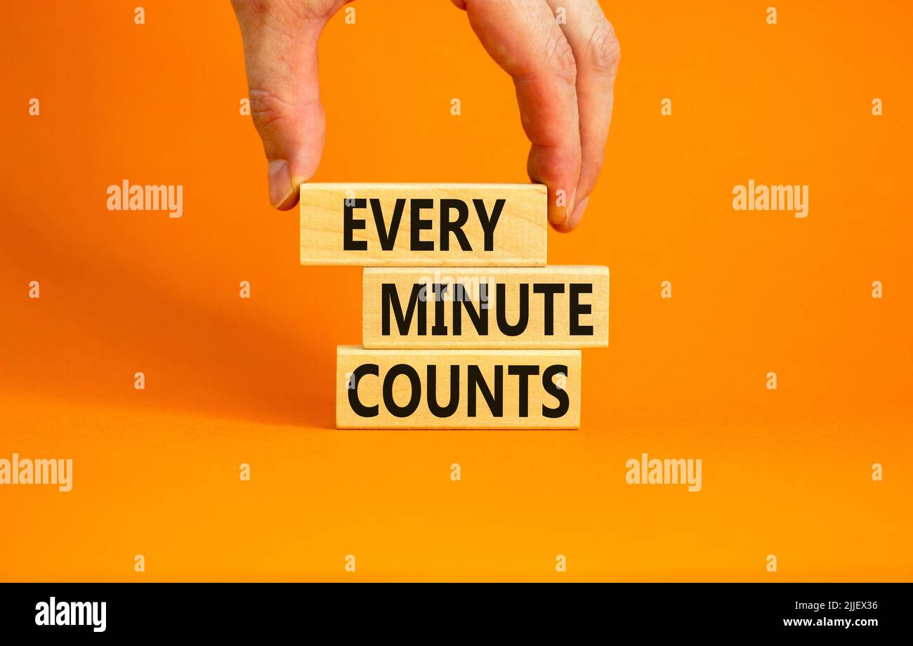 Every minute counts symbol. Concept words Every minute counts on wooden ...