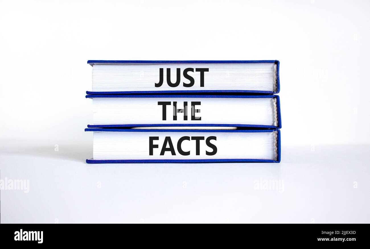 Just the facts symbol. Concept words Just the facts on books on a ...