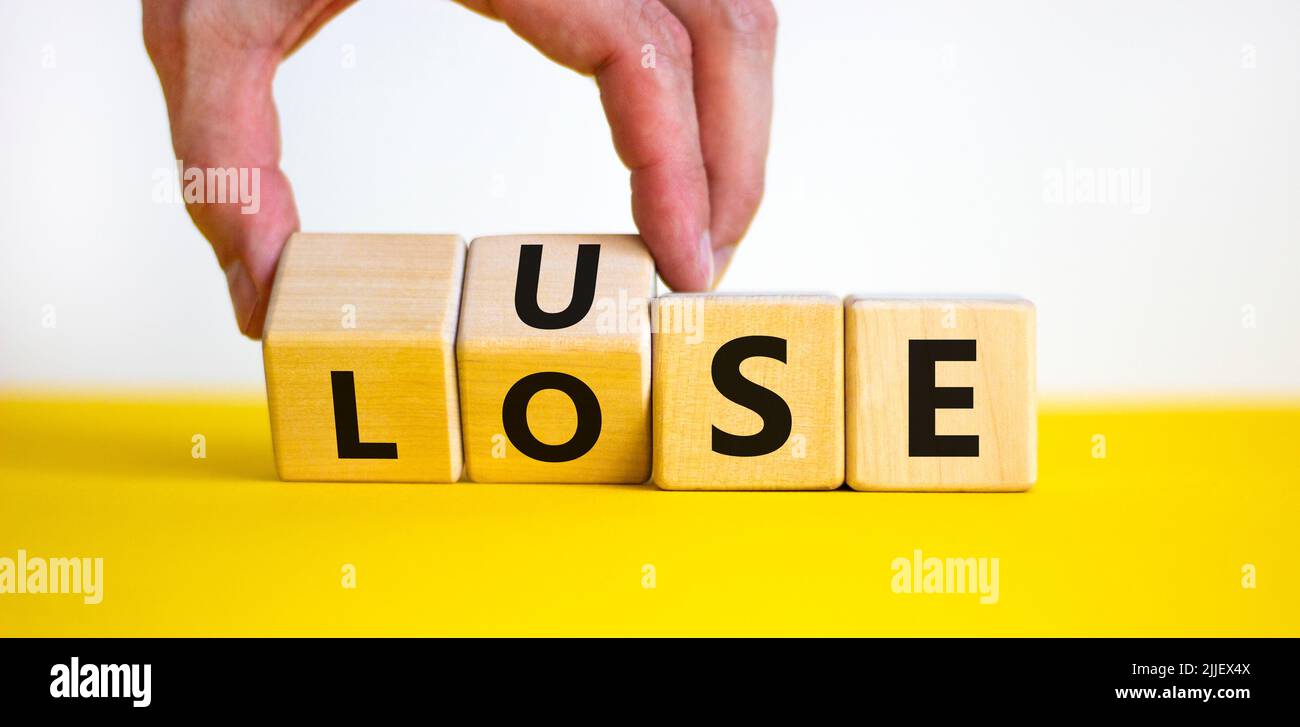 Use or lose symbol. Concept words Use or lose on wooden cubes ...