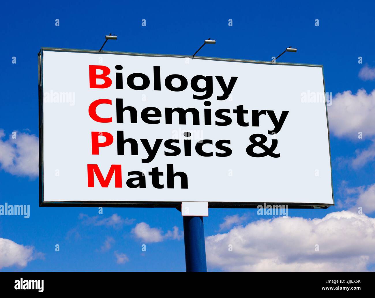 BCPM biology chemistry physics math symbol. Concept words BCPM biology ...