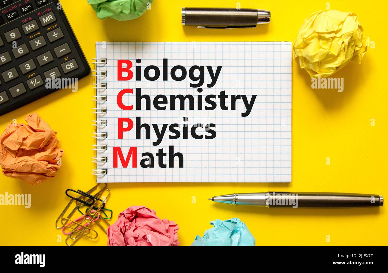 BCPM biology chemistry physics math symbol. Concept words BCPM biology ...