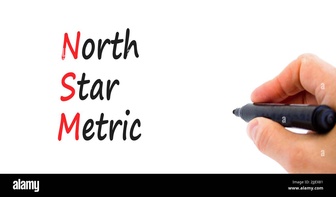 NSM north star metric symbol. Concept words NSM north star metric on ...