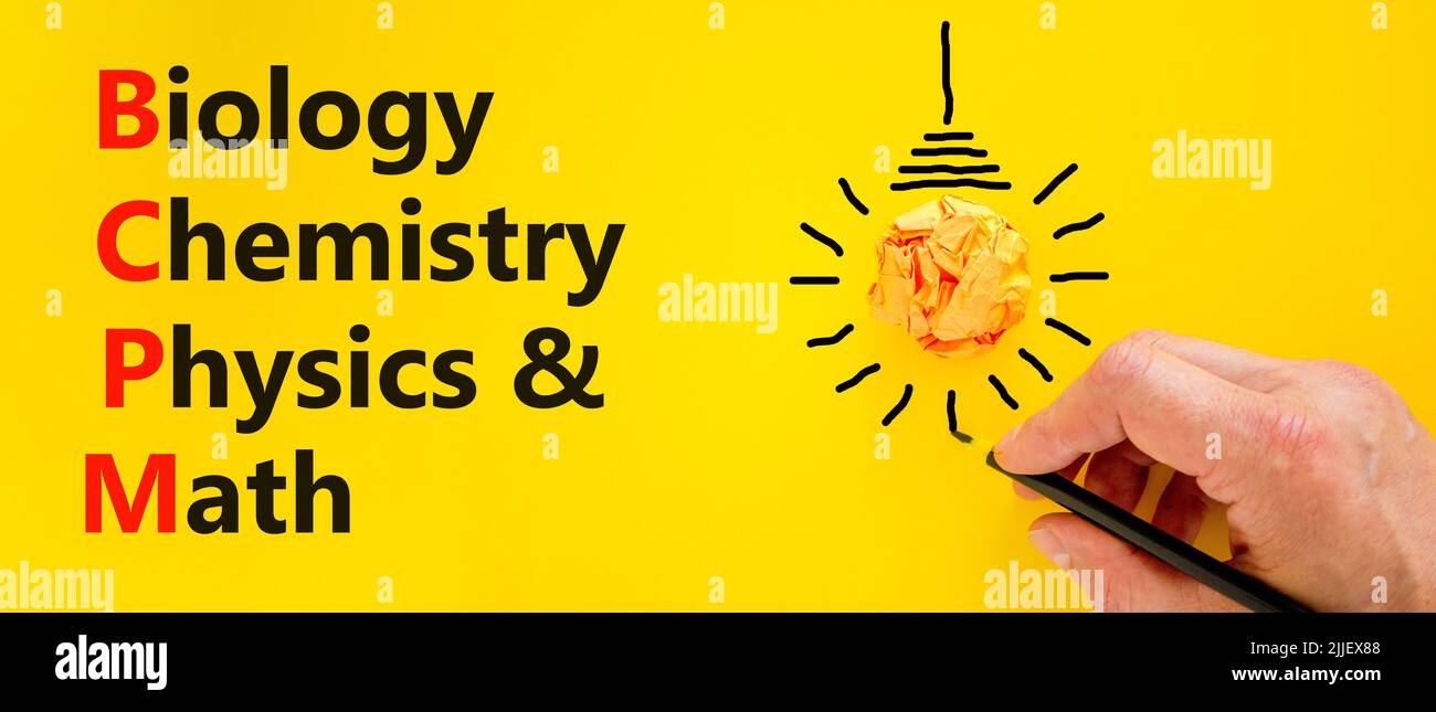 BCPM biology chemistry physics math symbol. Concept words BCPM biology ...