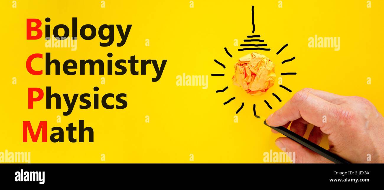 BCPM biology chemistry physics math symbol. Concept words BCPM biology ...