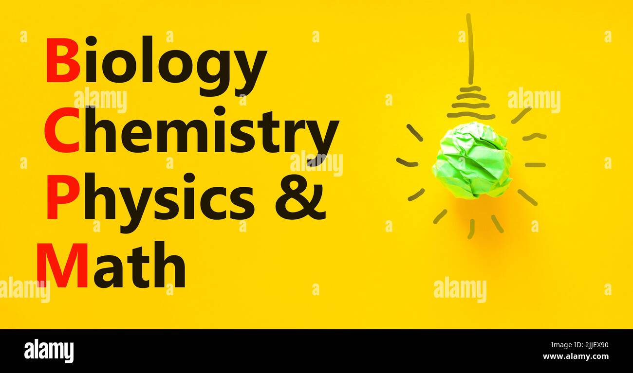 BCPM biology chemistry physics math symbol. Concept words BCPM biology ...