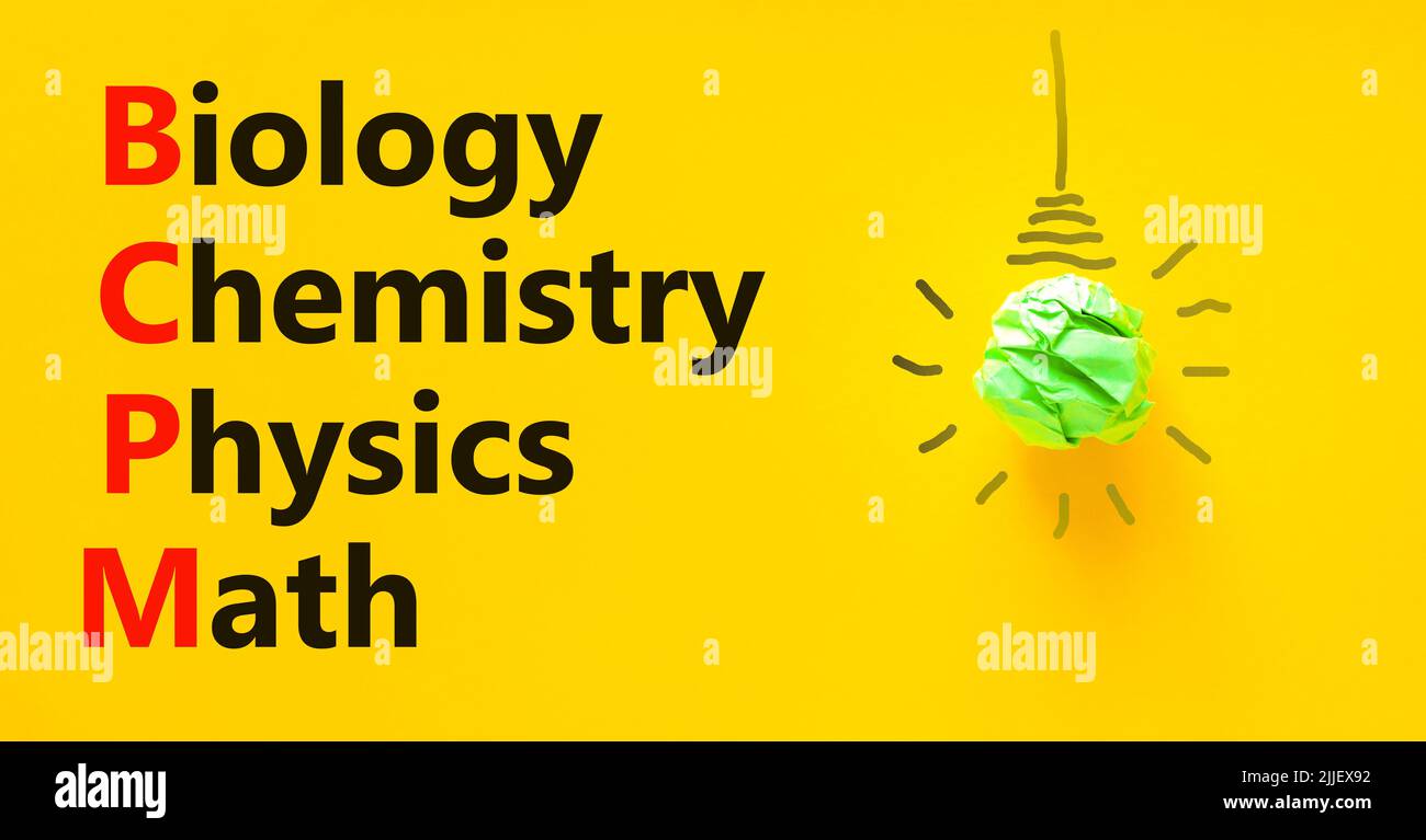 BCPM biology chemistry physics math symbol. Concept words BCPM biology ...