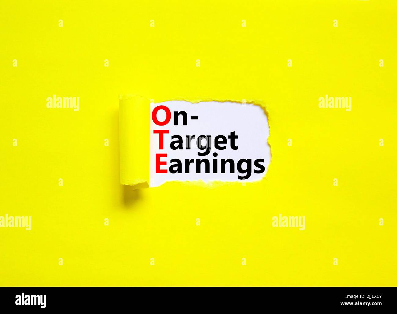 OTE on-target earnings symbol. Concept words OTE on-target earnings on ...