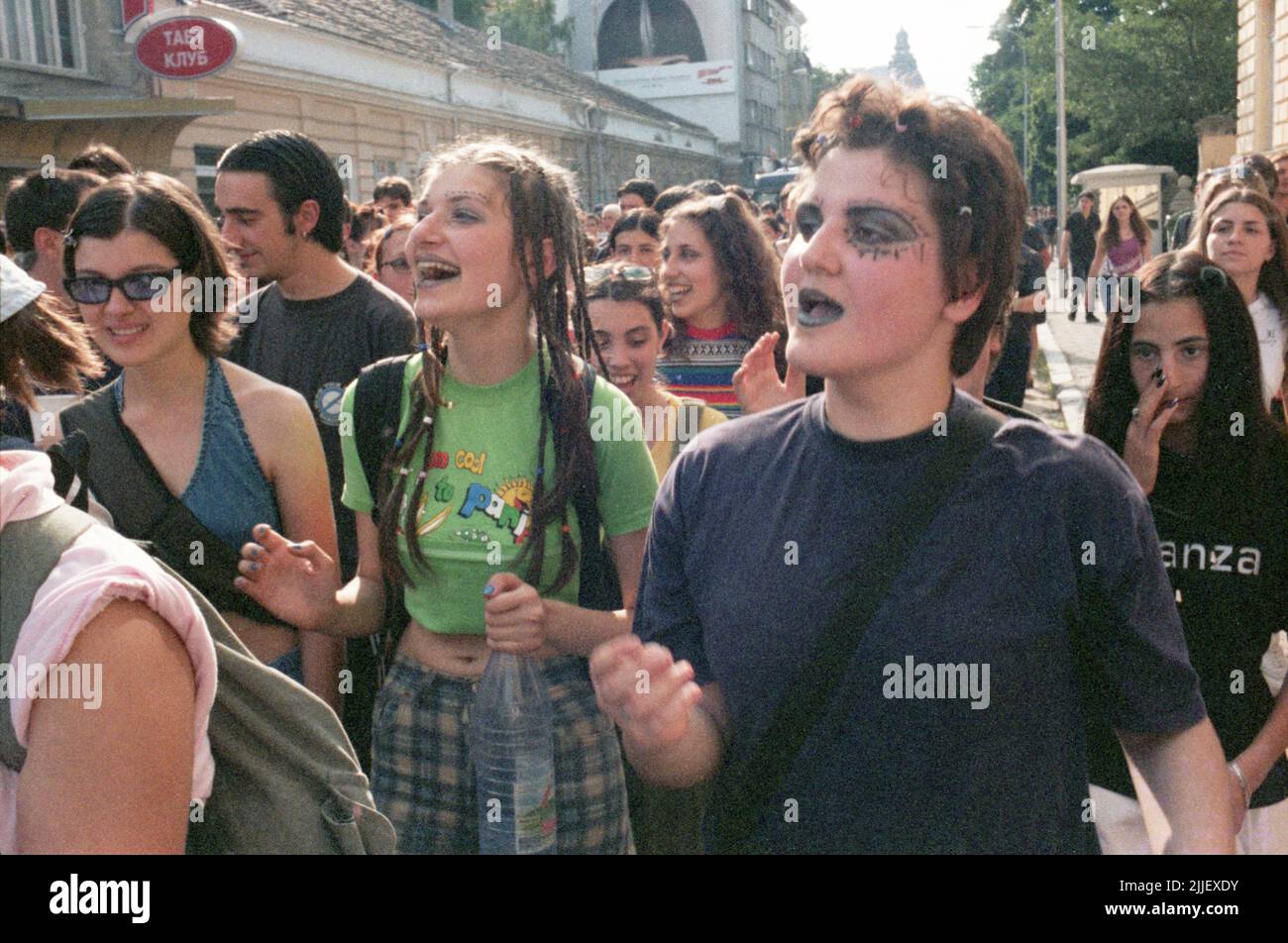 Street parade, Tsar Liberator blvd., Sofia, Bulgaria, circa 2005 Stock ...