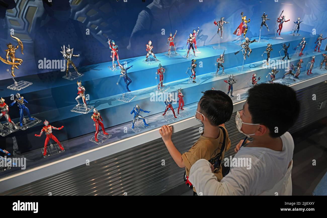 SHANGHAI, CHINA - JULY 24, 2022 - Ultraman models of the past ...