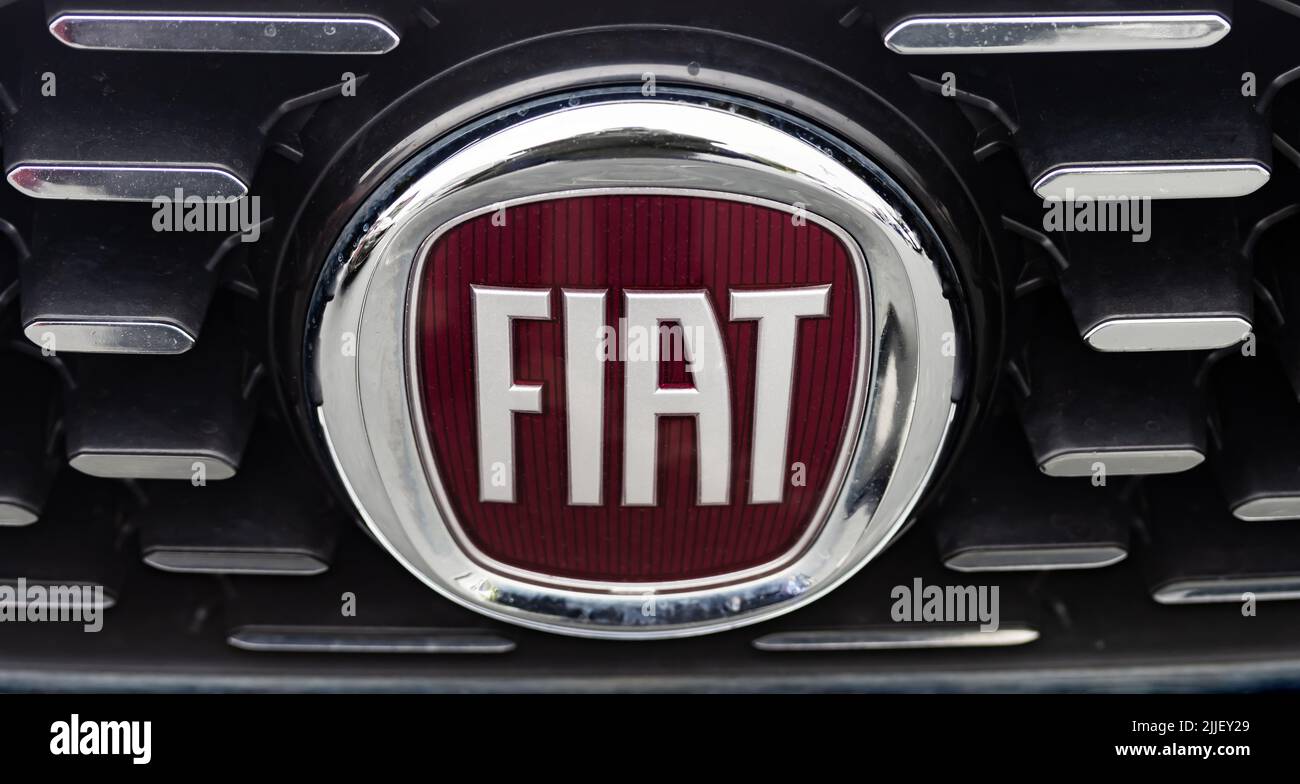 WETZLAR, GERMANY 2022-04-23: FIAT LOGO. Founded in 1899 in Italy, in ...