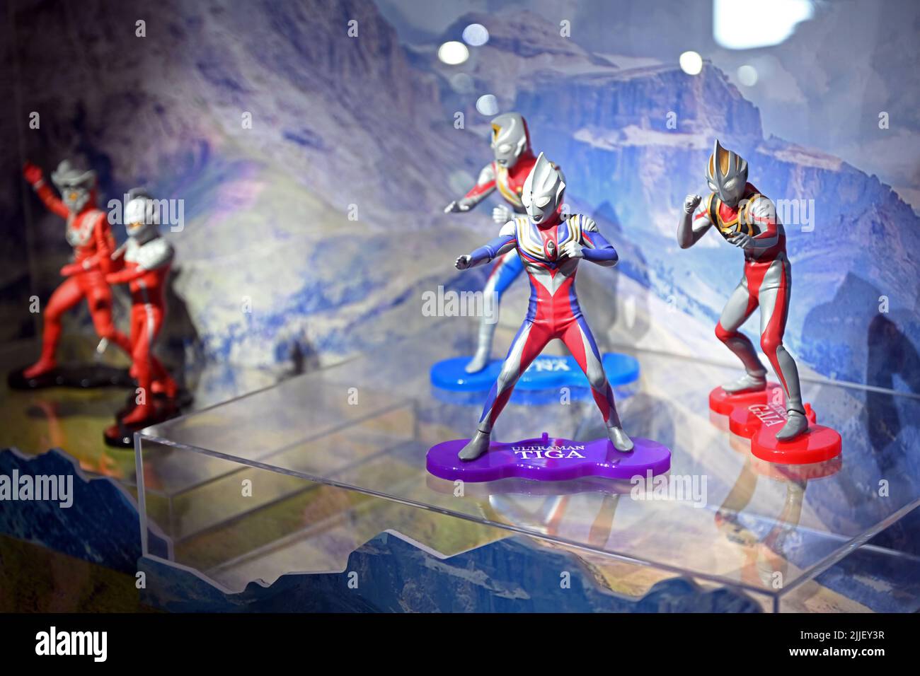 SHANGHAI, CHINA - JULY 24, 2022 - Ultraman models of the past ...