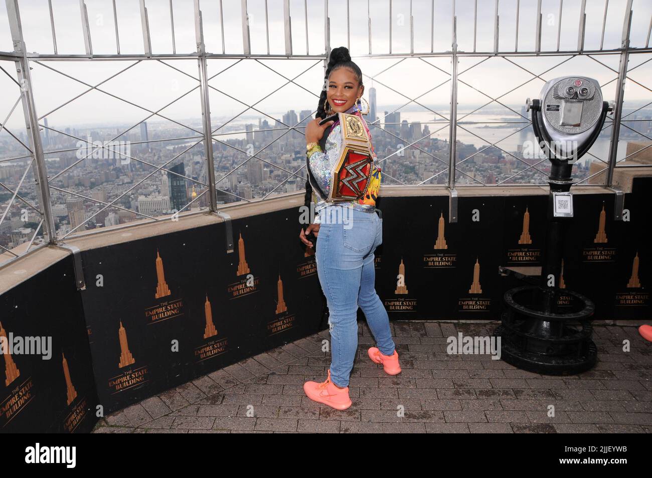 New York, US, USA - 25 Jul 2022, WWE Superstar Bianca Belair visits the ...