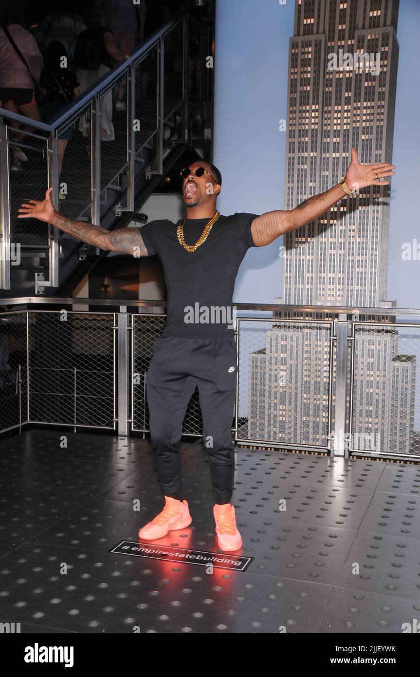 New York, US, USA - 25 Jul 2022, WWE Superstar Montez Ford visits the ...