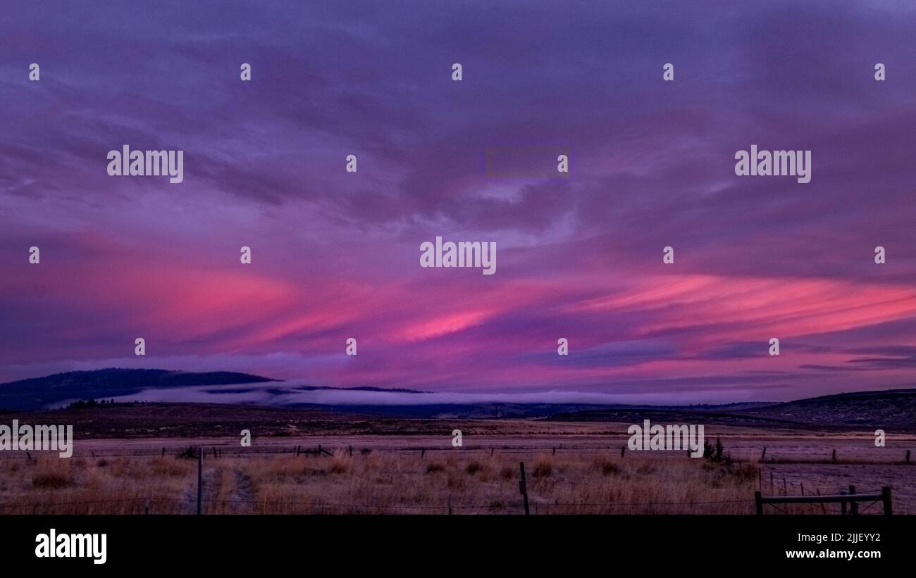 A spectacular fiery sunset in the Valley of the Moon near Austin NV ...