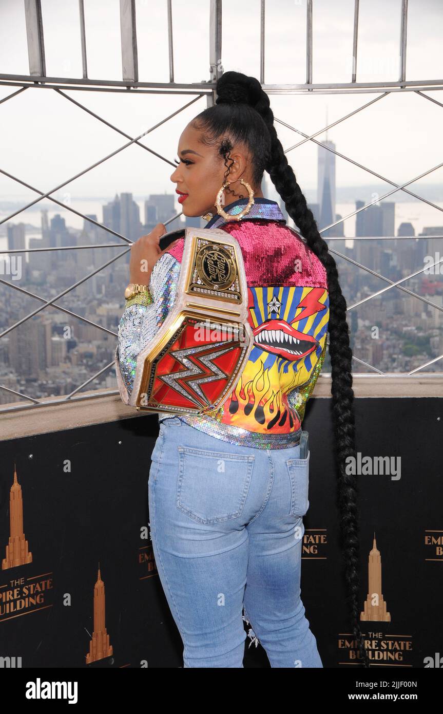New York, US, USA - 25 Jul 2022, WWE Superstar Bianca Belair visits the ...