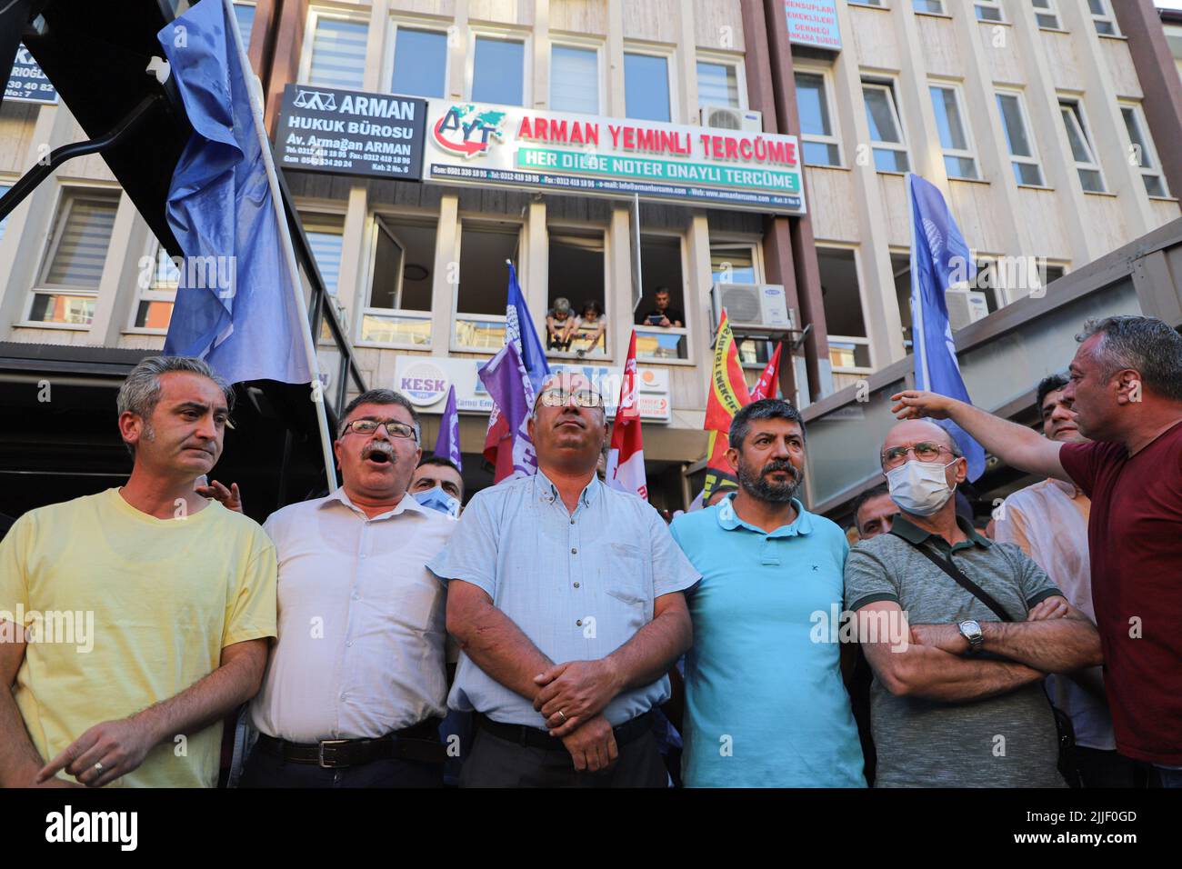 Ankara, Turkey. 25th July, 2022. Activists gathered in front of the ...