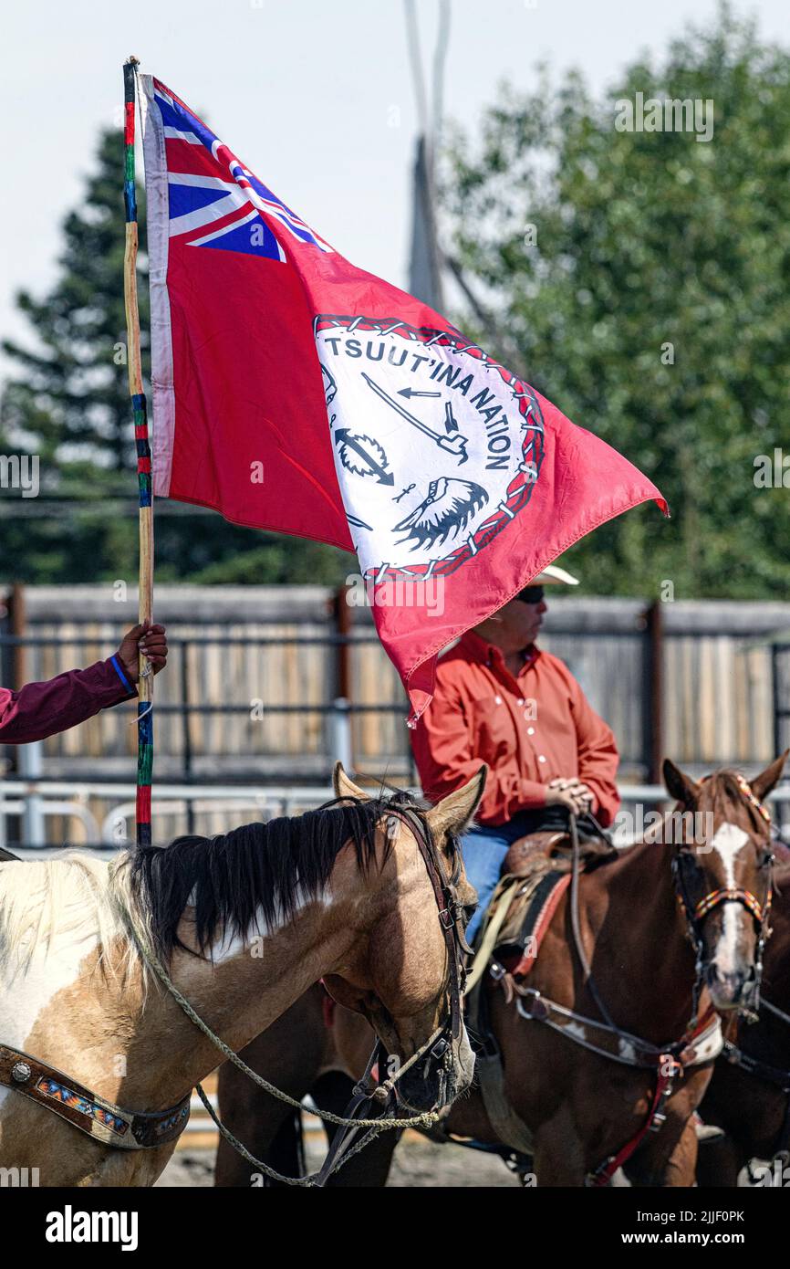 Treaty 7 flag and logo of the First Nations Dene community of Tsuut’ina ...