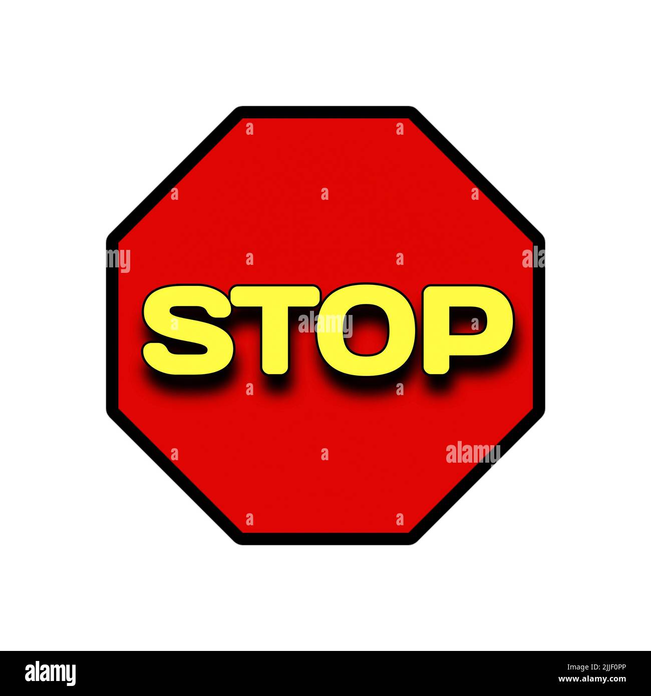 Stop text in yellow colour hi-res stock photography and images - Alamy