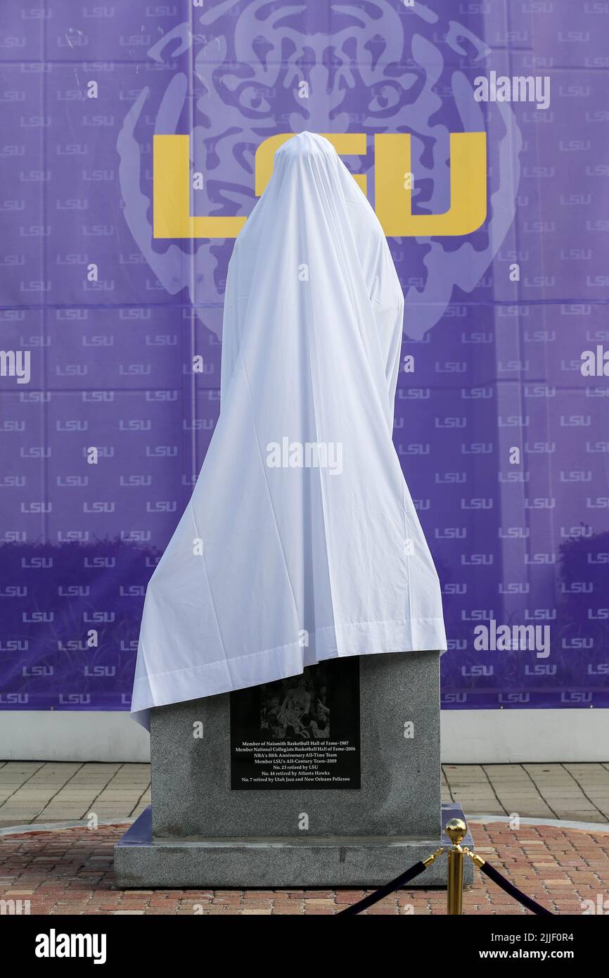 Baton Rouge, LA, USA. 25th July, 2022. A sheet covers the new Pete ...