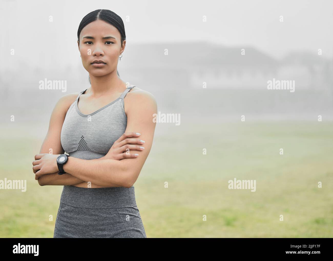 Build fitness, build confidence. Cropped portrait of an attractive ...