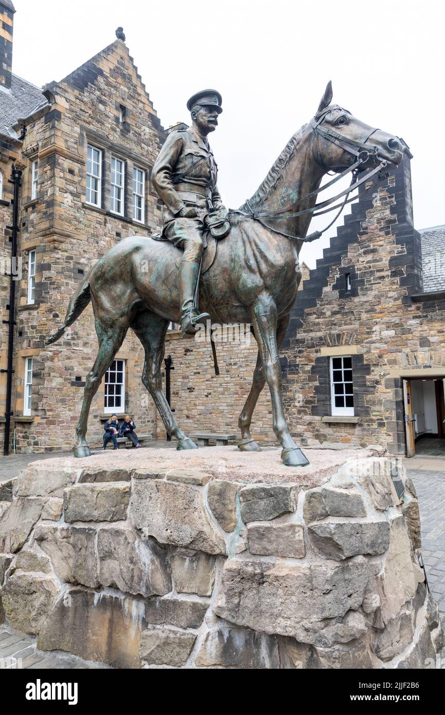 Statue of Sir Douglas Haig, Earl Haig in hospital square at Edinburgh ...